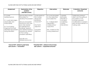 Nursing Care Plan - Nursing Care Plan Assessment Nursing Diagnosis ...