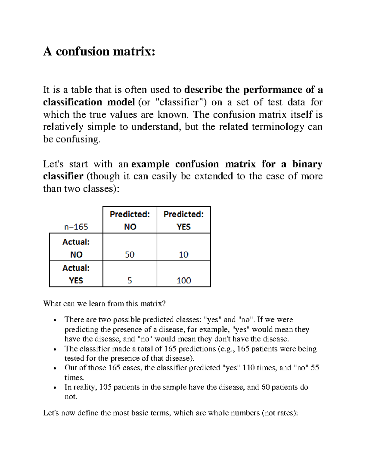 A confusion matrix - good - A confusion matrix: It is a table that is ...