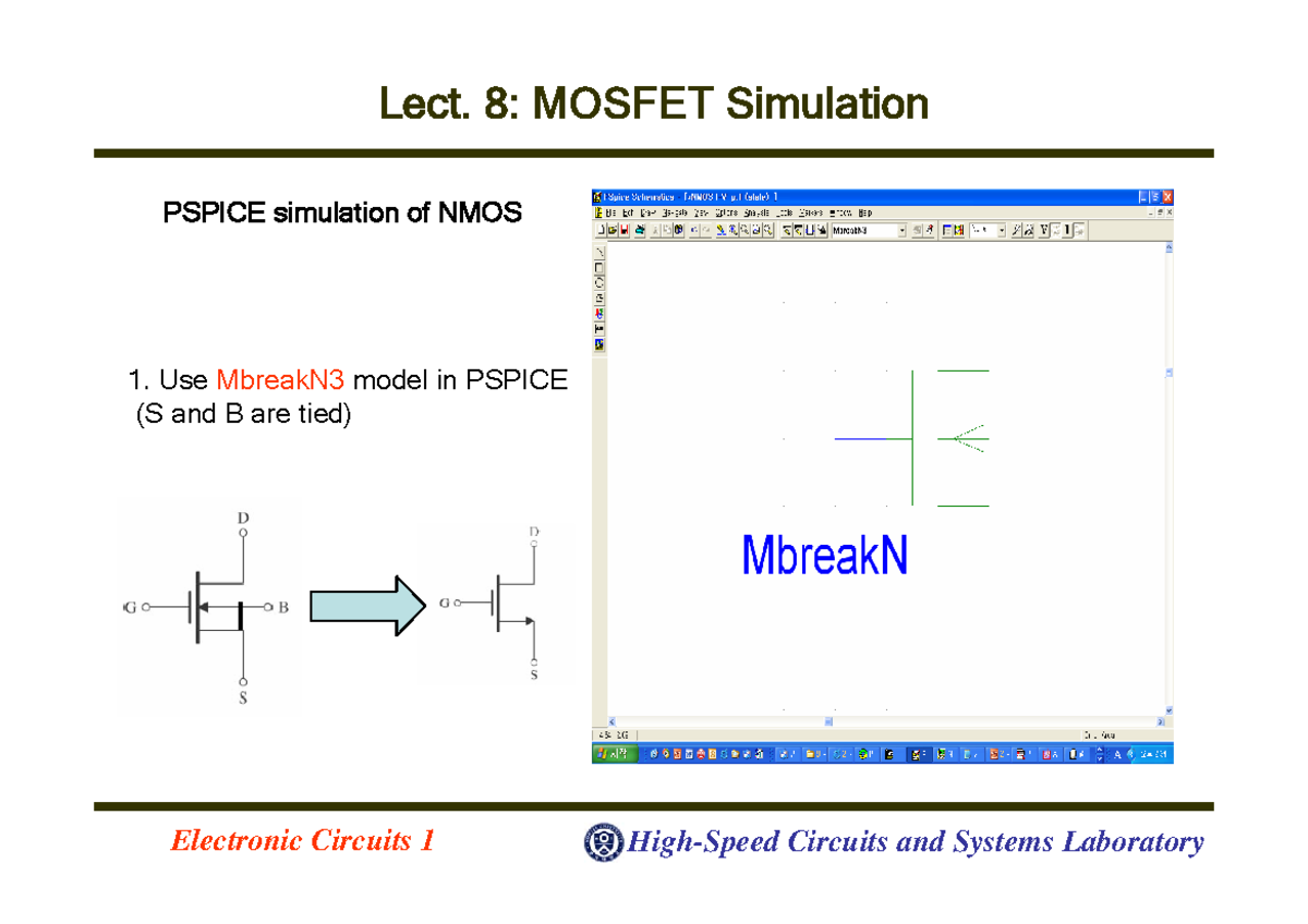 Pspice- Mosfet - eelem klf - High-Speed Circuits and Systems Laboratory ...