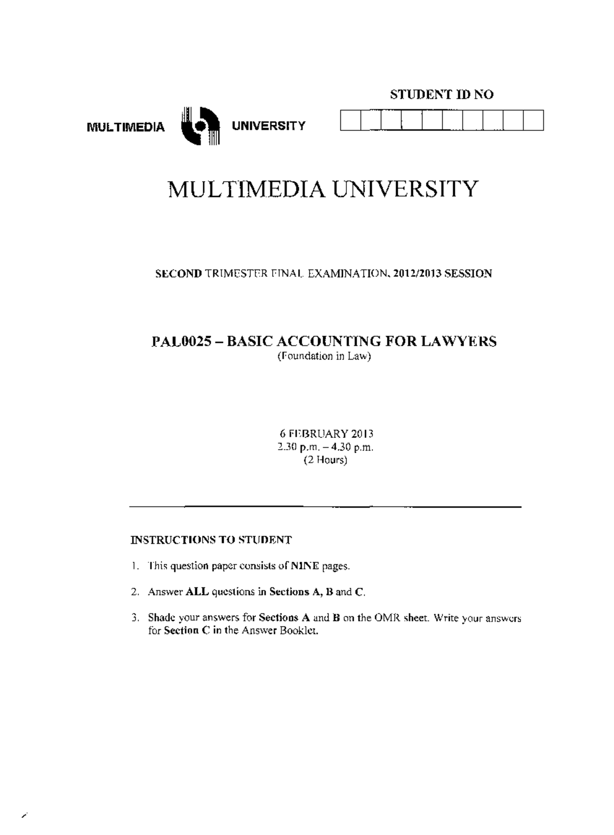 Past paper basic accounting for lawyers - Basic Accounting for Lawyers ...