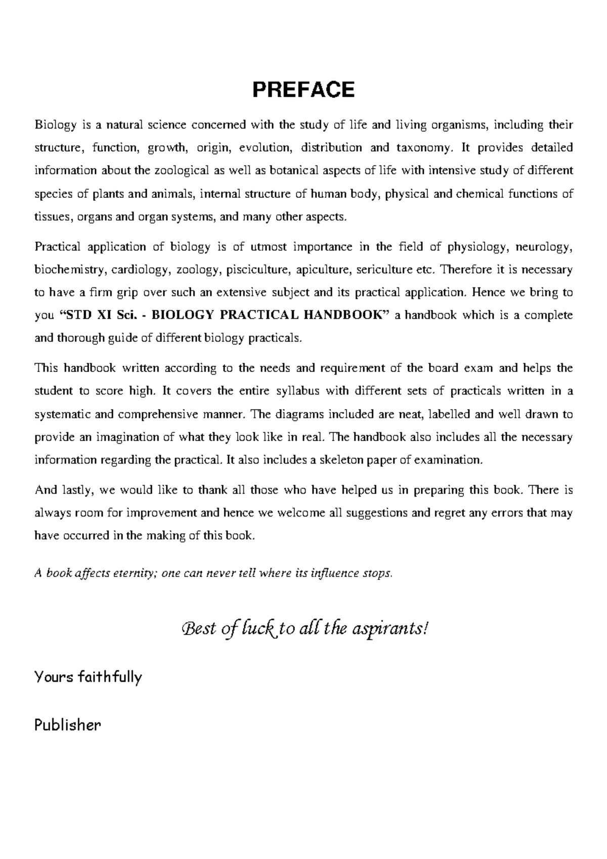 11th science biology practical handbook maharashtra board - PREFACE ...