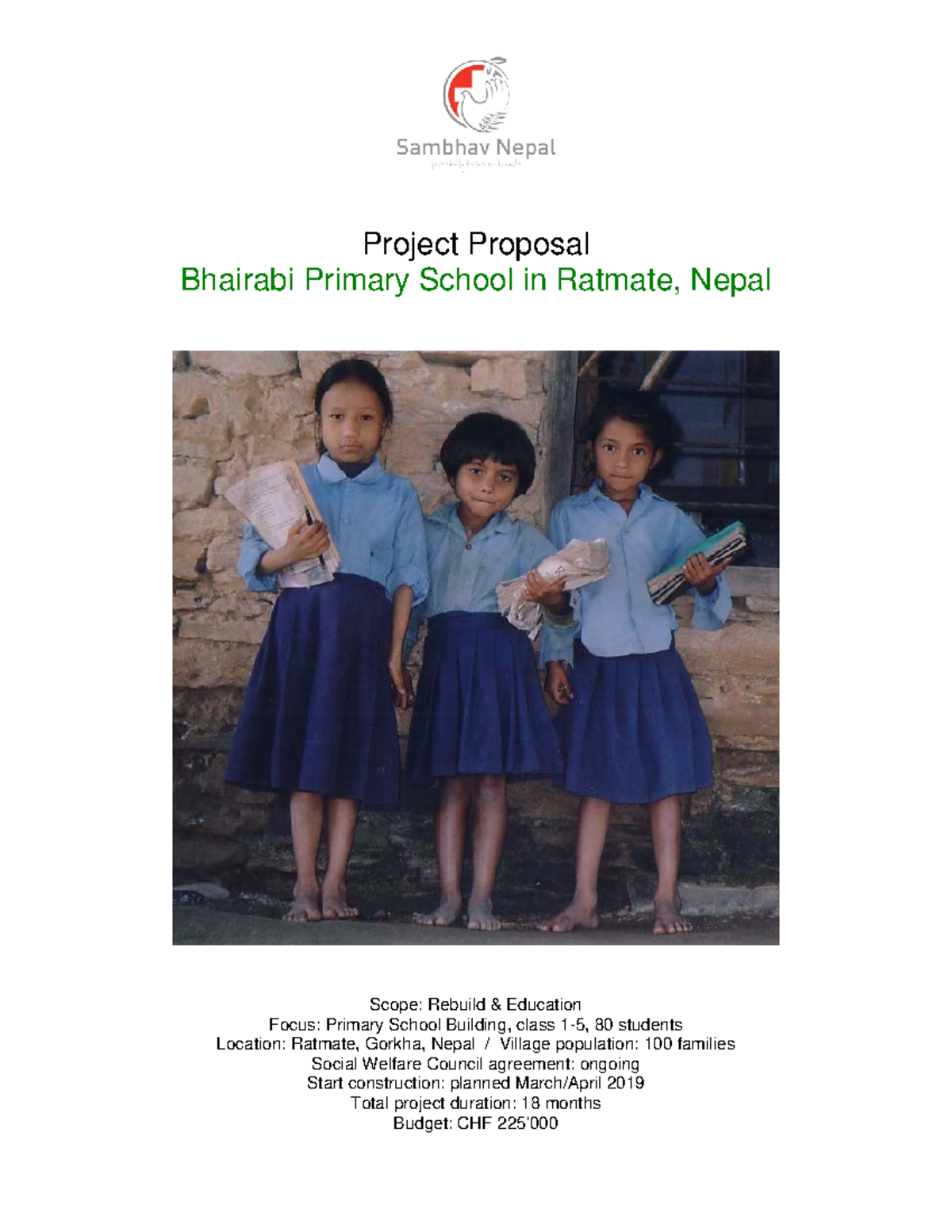 School 1 - Project Proposal Bhairabi Primary School in Ratmate, Nepal ...