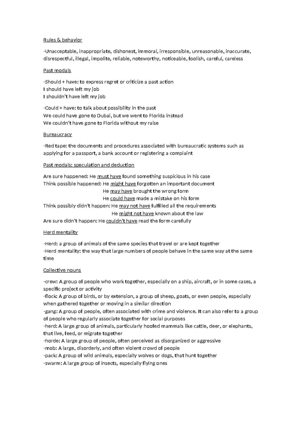 Intermediate 7 - Notes - Rules & behavior -Unacceptable, inappropriate ...