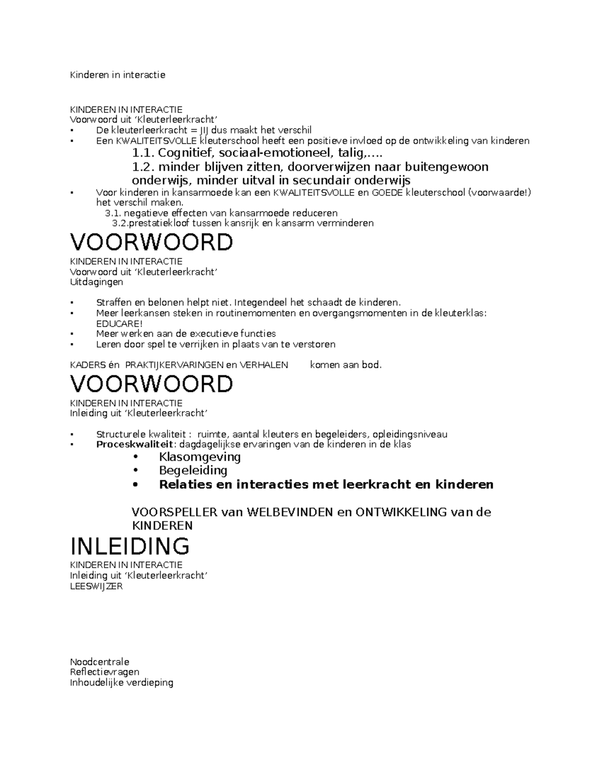 Kinderen in interactie hand out tekst - Kinderen in interactie KINDEREN ...