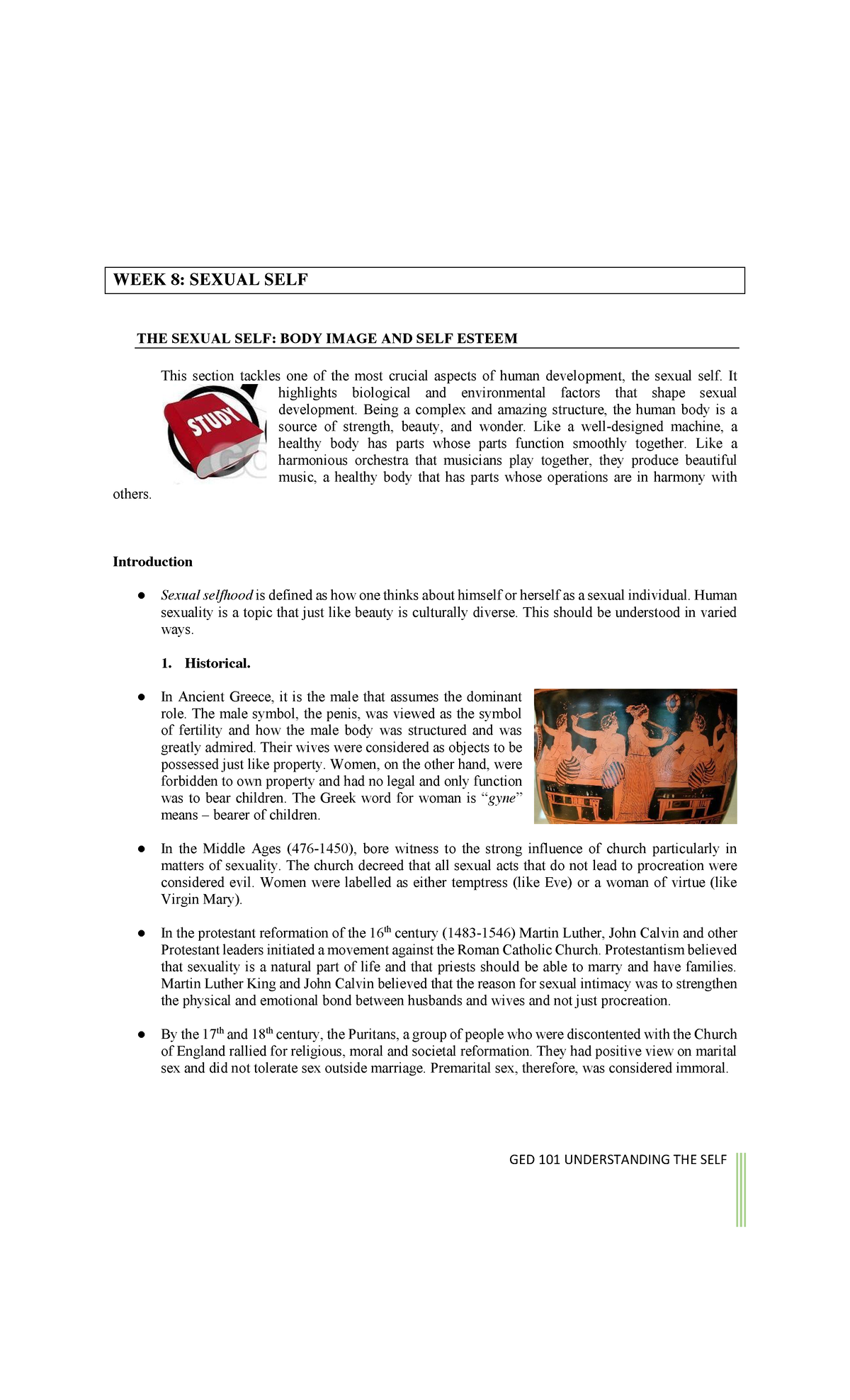 Chapter-8-UTS - MODULE IN UNDERSTANDING THE SELF - WEEK 8: SEXUAL SELF THE SEXUAL SELF: BODY ...