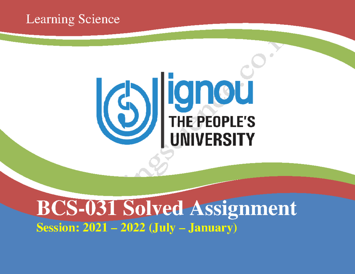 BCA MCA Important Notice - Bachelor of computer application - IGNOU ...