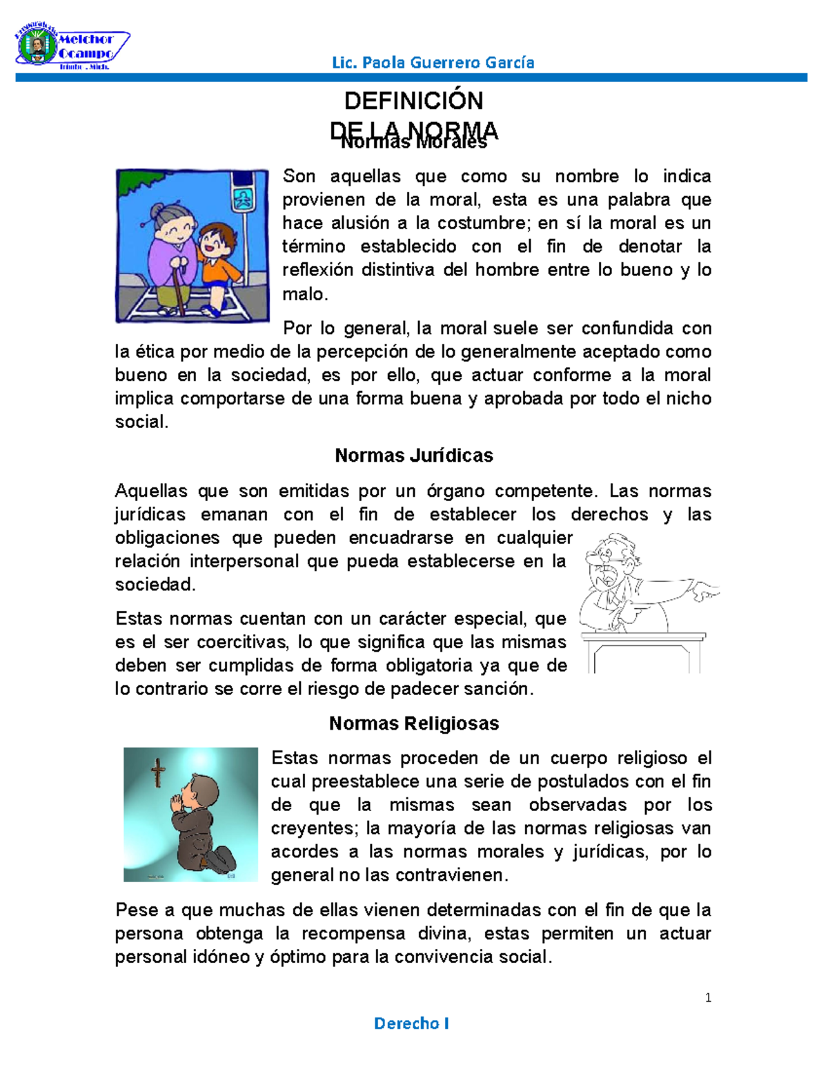 Definición DE LAS Normas - Lic. Paola Guerrero García Normas Morales ...