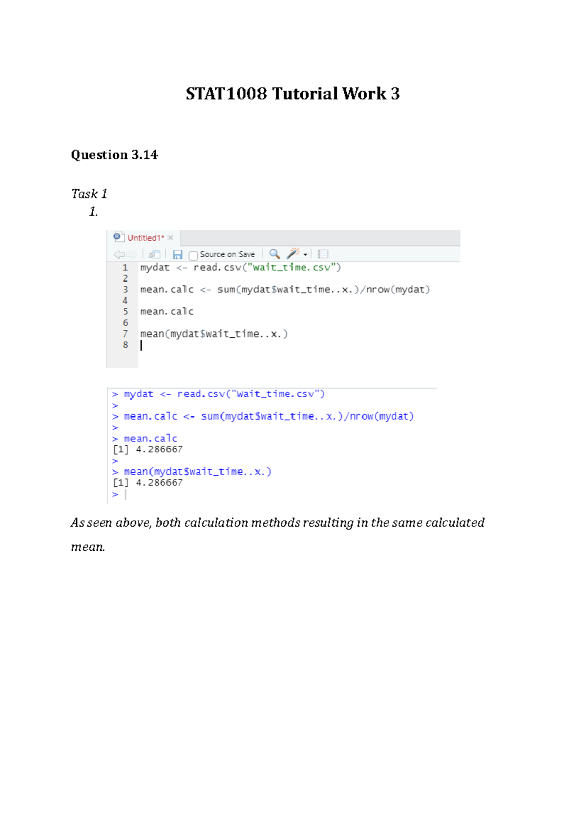 STAT1008 Tute Work 3 - Rstudios Tutorial Work - STAT1008 Tutorial Work ...