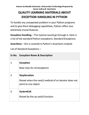 Quality Learning Materials About Objects in Python - QUALITY LEARNING MATERIALS ABOUT OBJECTS IN ...
