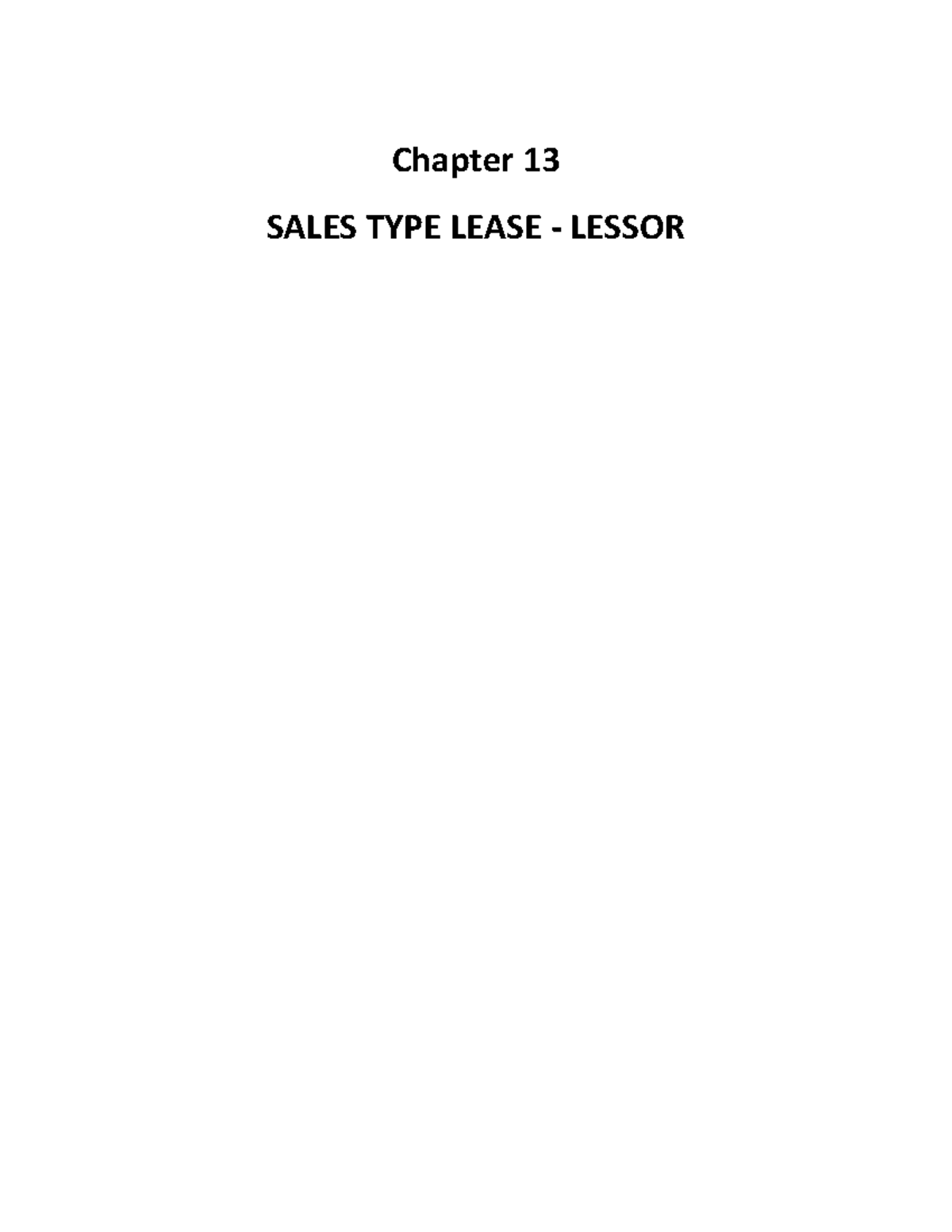 13. Sales Type Lease-Lessor - Chapter 13 SALES TYPE LEASE - LESSOR Howe ...