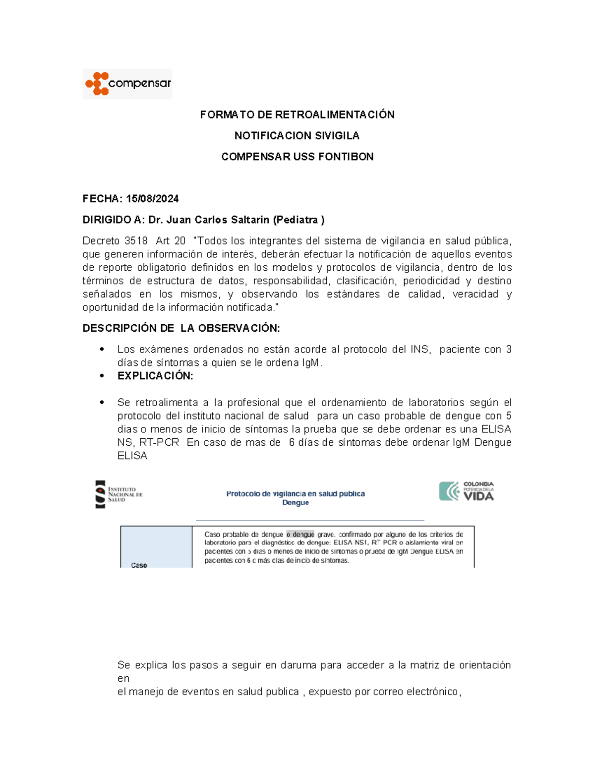 Formato DE Retroalimentación - FORMATO DE RETROALIMENTACIÓN ...