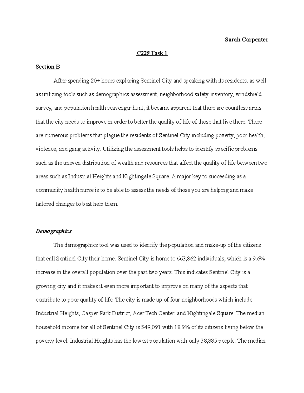 C228 Task 1 - Essay #1 - C228 Task 1 - WGU - Studocu