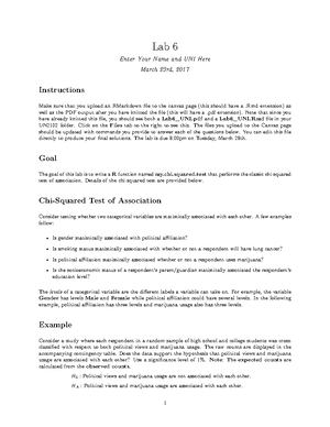 Lab3 Solutions - Lab 3 Enter Your Name and UNI Here February 16, 2017 Instructions Before you ...