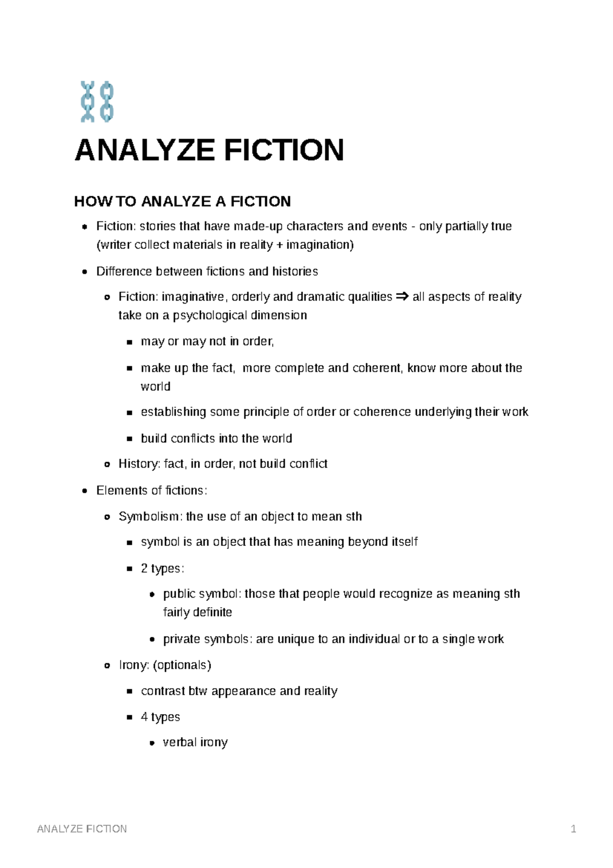 Analyze fiction - British Lit - ⛓ ANALYZE FICTION HOW TO ANALYZE A ...