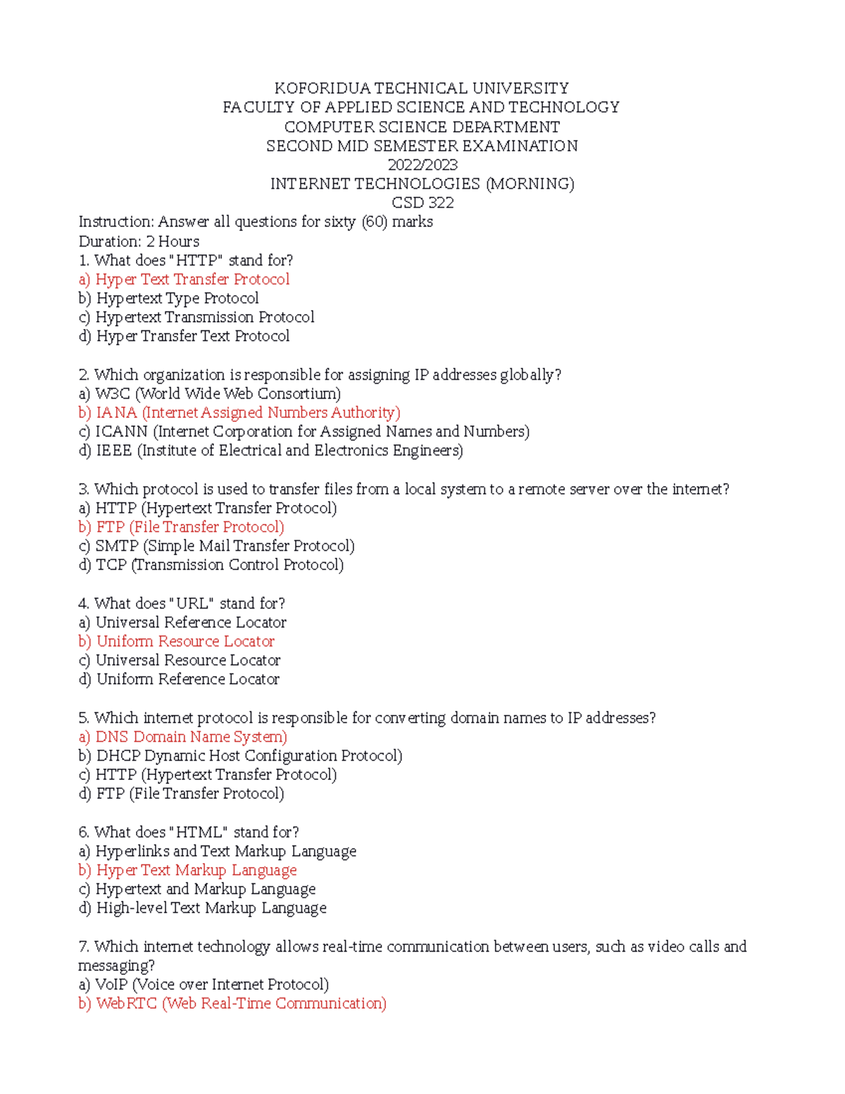Internet technology - ncncvbxcbxc - KOFORIDUA TECHNICAL UNIVERSITY ...