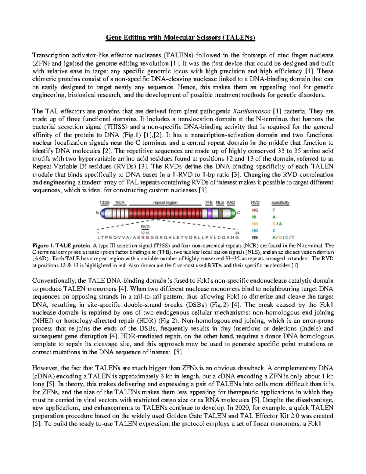 Gene Editing with Molecular Scissors ( Talens) - Transcription ...