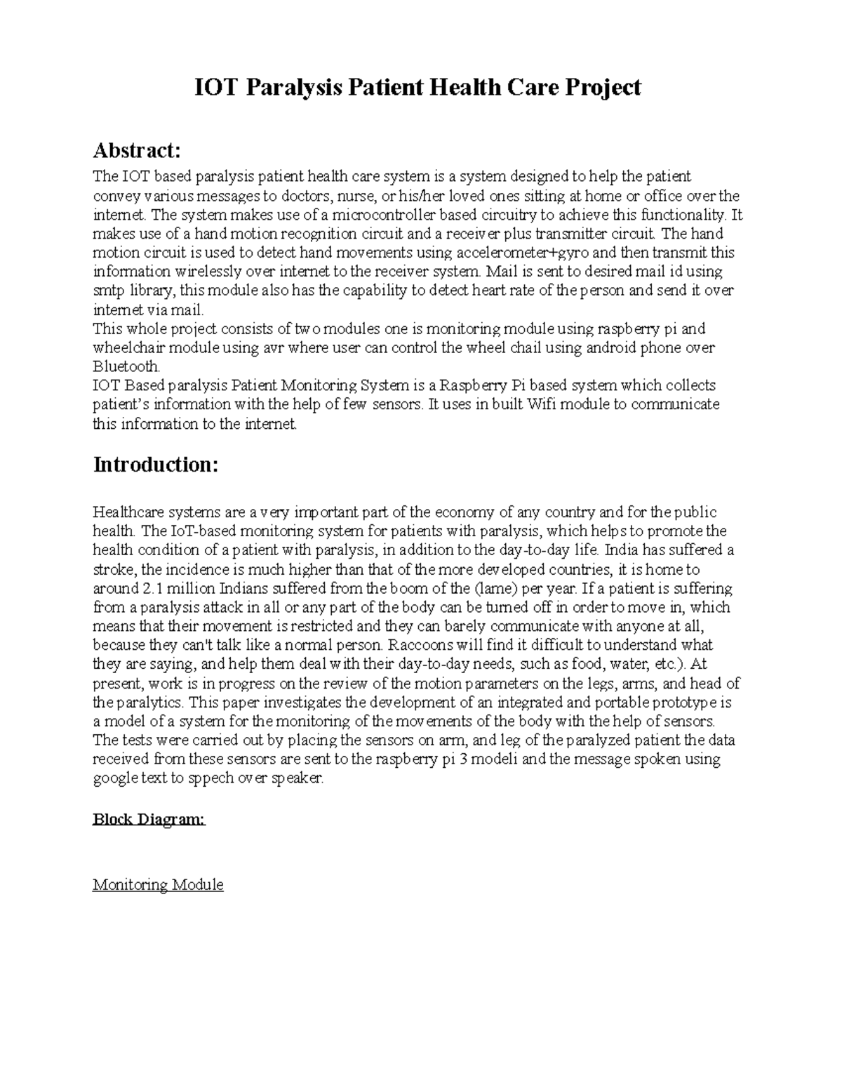 Iot paralysis pateint monitoring with wheel chair control over android ...