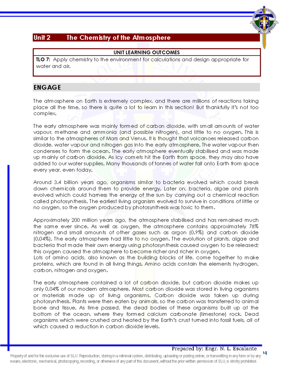 Enggchem Module 3 Unit 2 - Property of and for the exclusive use of SLU ...