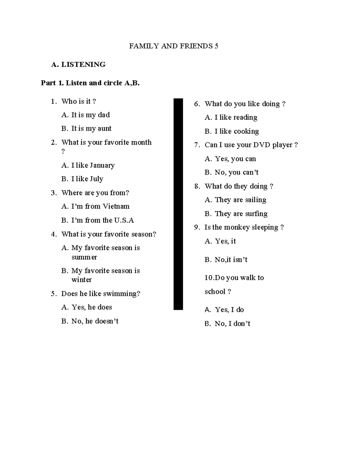Family AND Friends 5 - for who need to practice - FAMILY AND FRIENDS 5 ...