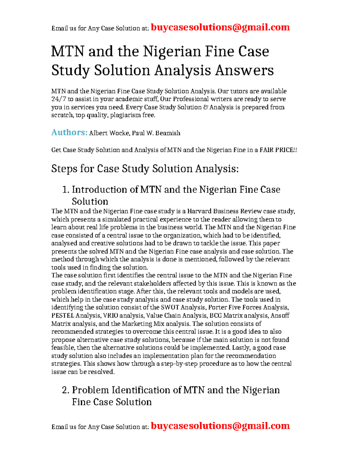 Case Solution MTN and the Nigerian Fine - MTN and the Nigerian Fine Case Study Solution Analysis ...