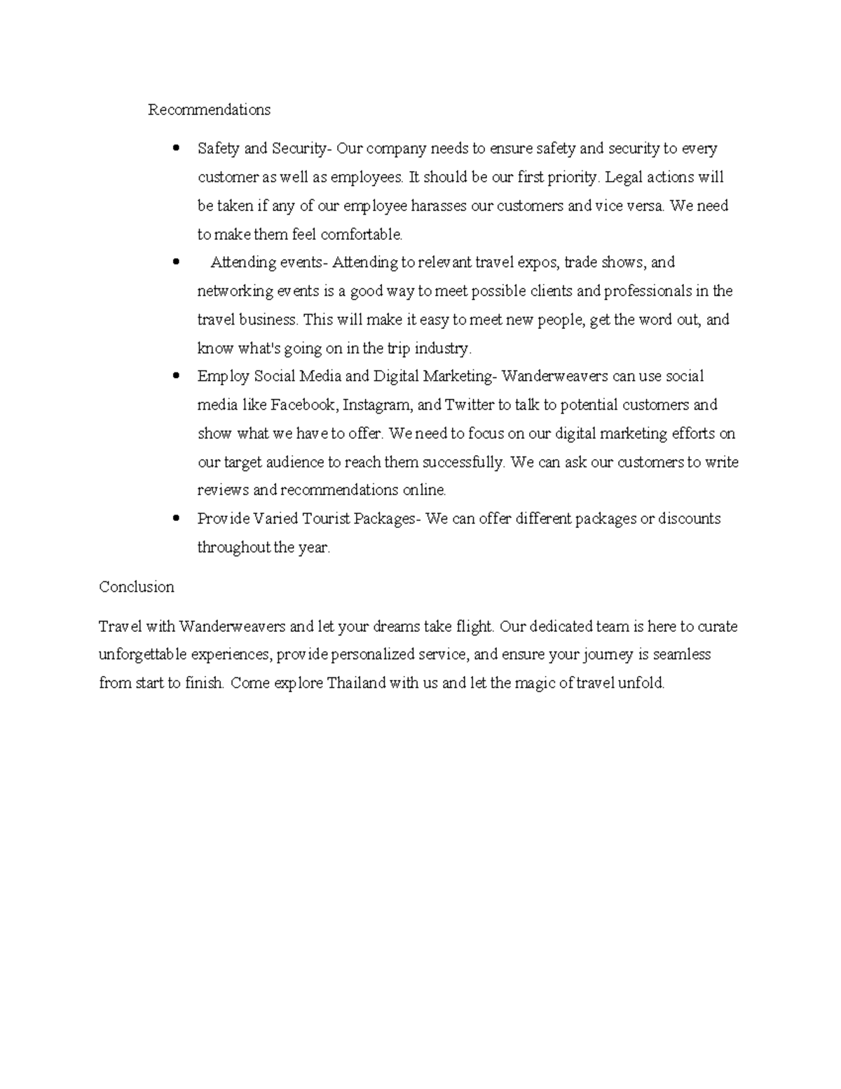 Bus251 prezzy speach - Recommendations Safety and Security- Our company ...