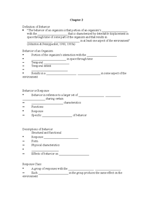 Notes on behavioral analysis 3 - V. Conclusion A. Summary of key points ...