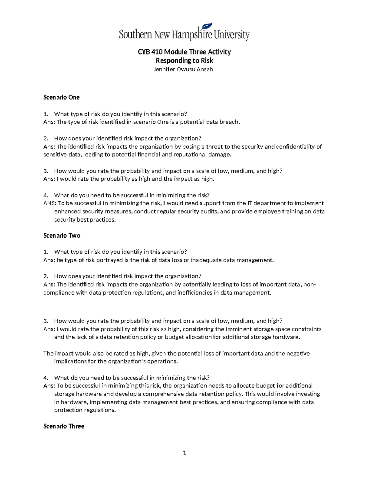 CYB 410 Module Three Activity Worksheet - CYB 410 Module Three Activity ...