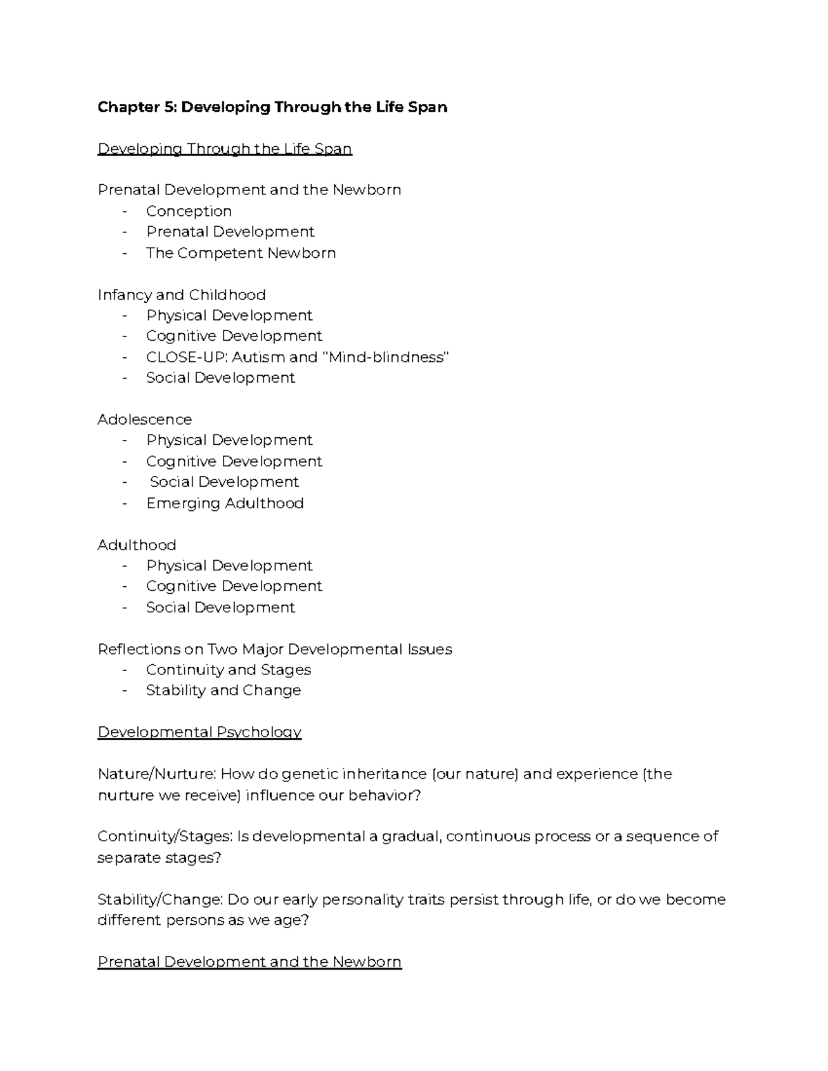 Developmental Psychology Slideshow Notes - Chapter 5: Developing ...