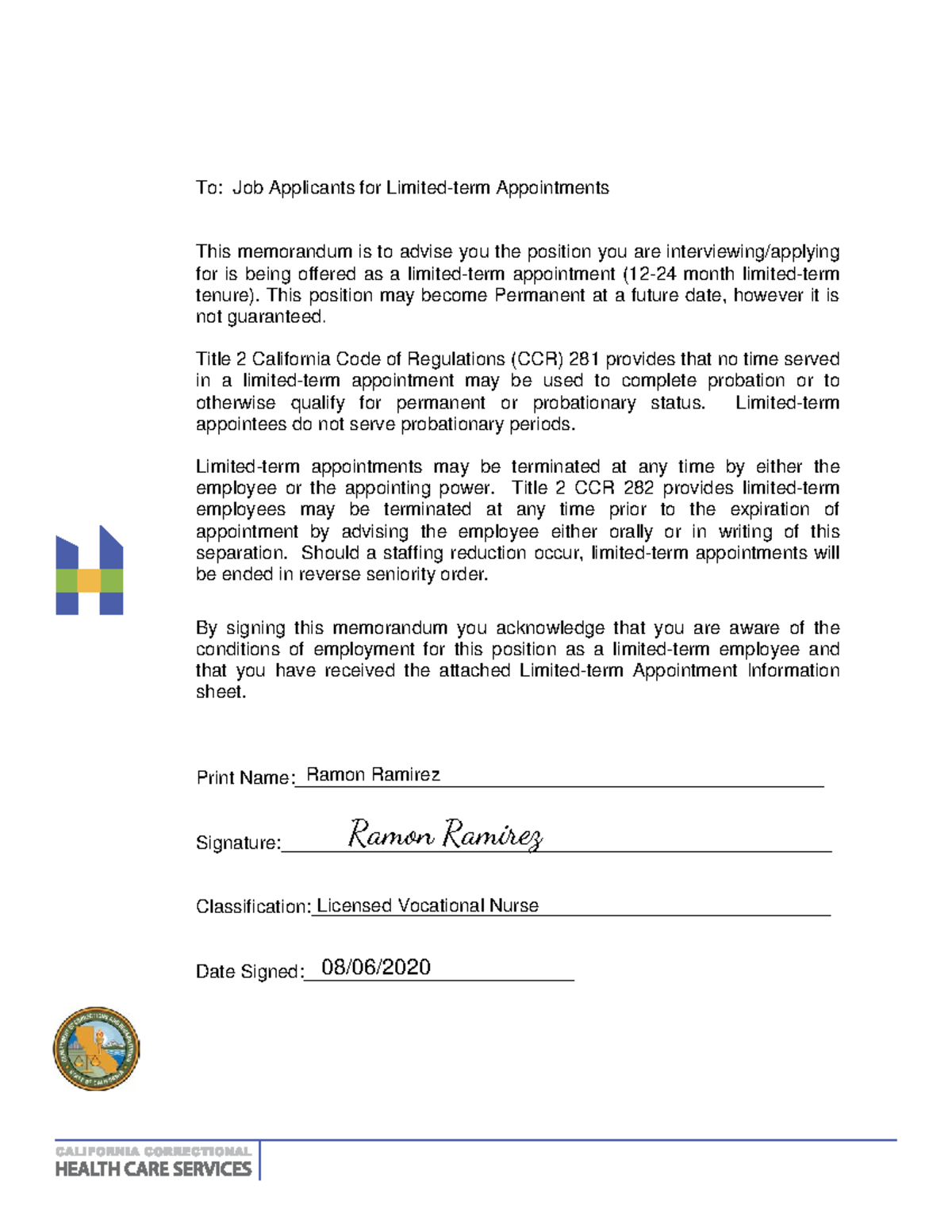 LT Candidate Interview Packet - To: Job Applicants for Limited-term ...