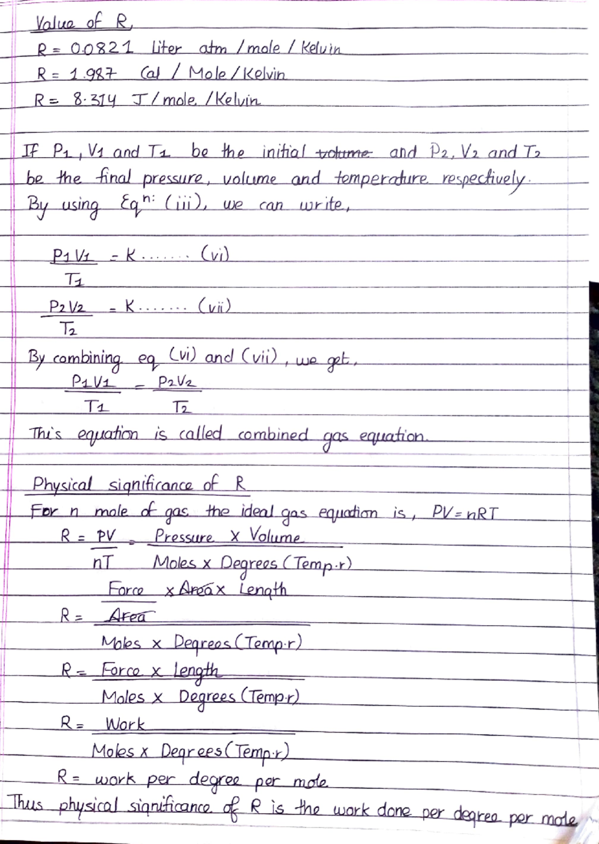 Value significance and calculation of R - Valuo ofR 00821 itey atm mole ...