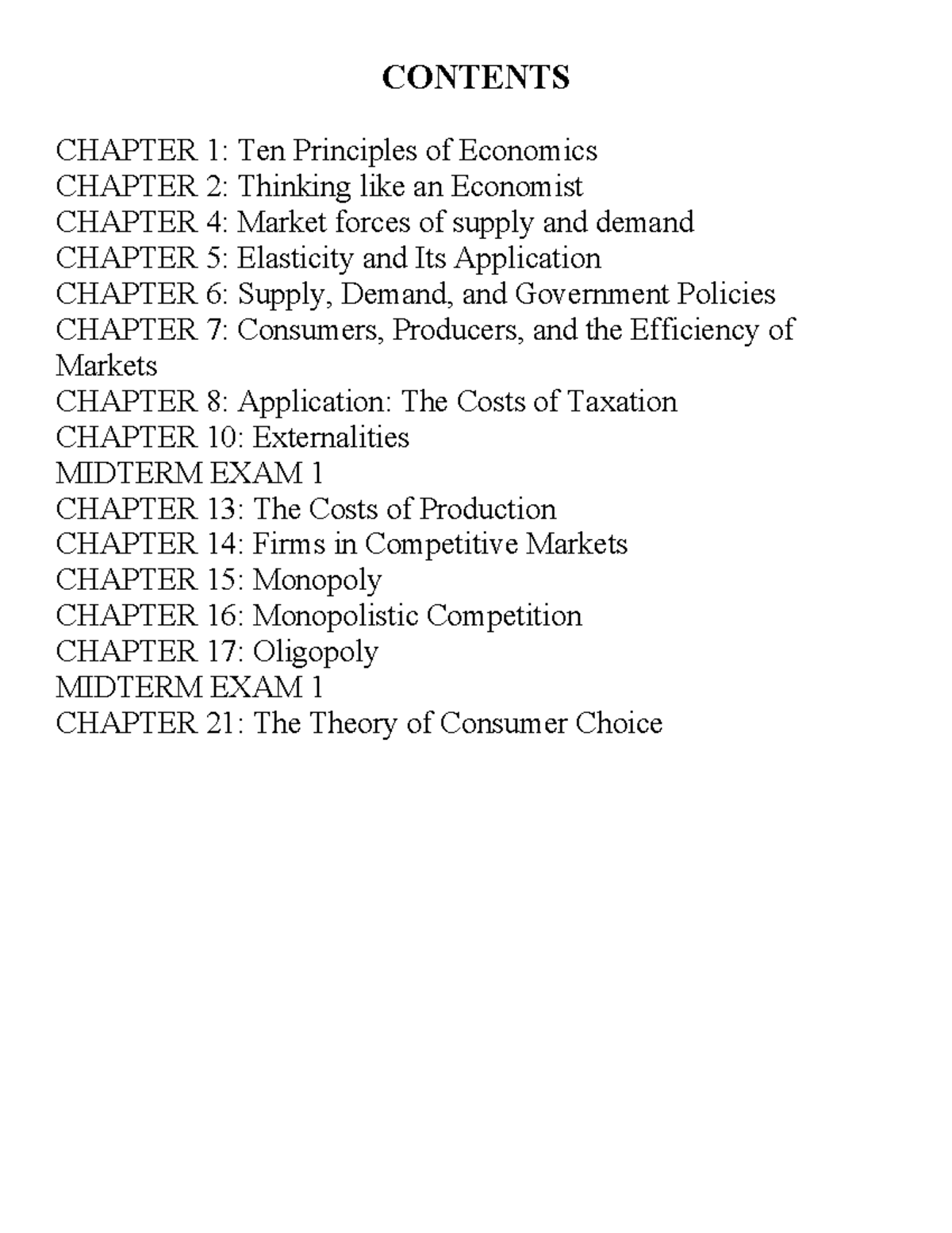 Microeconomic - CONTENTS CHAPTER 1: Ten Principles of Economics CHAPTER ...