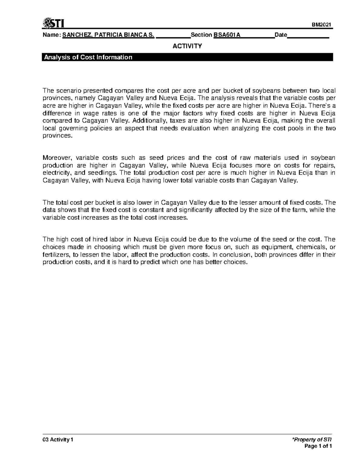 03 Activity 1(15) with answer - BM 03 Activity 1 *Property of STI Page ...