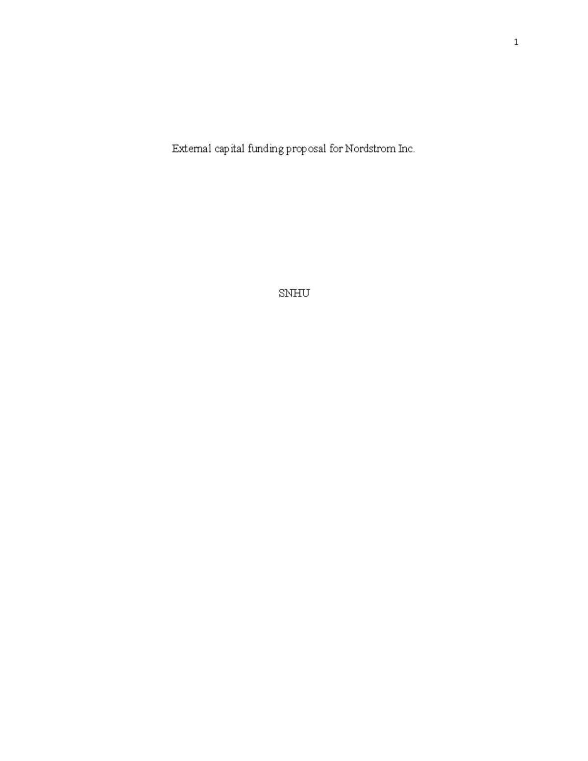 Investment Project and Justification - External capital funding ...