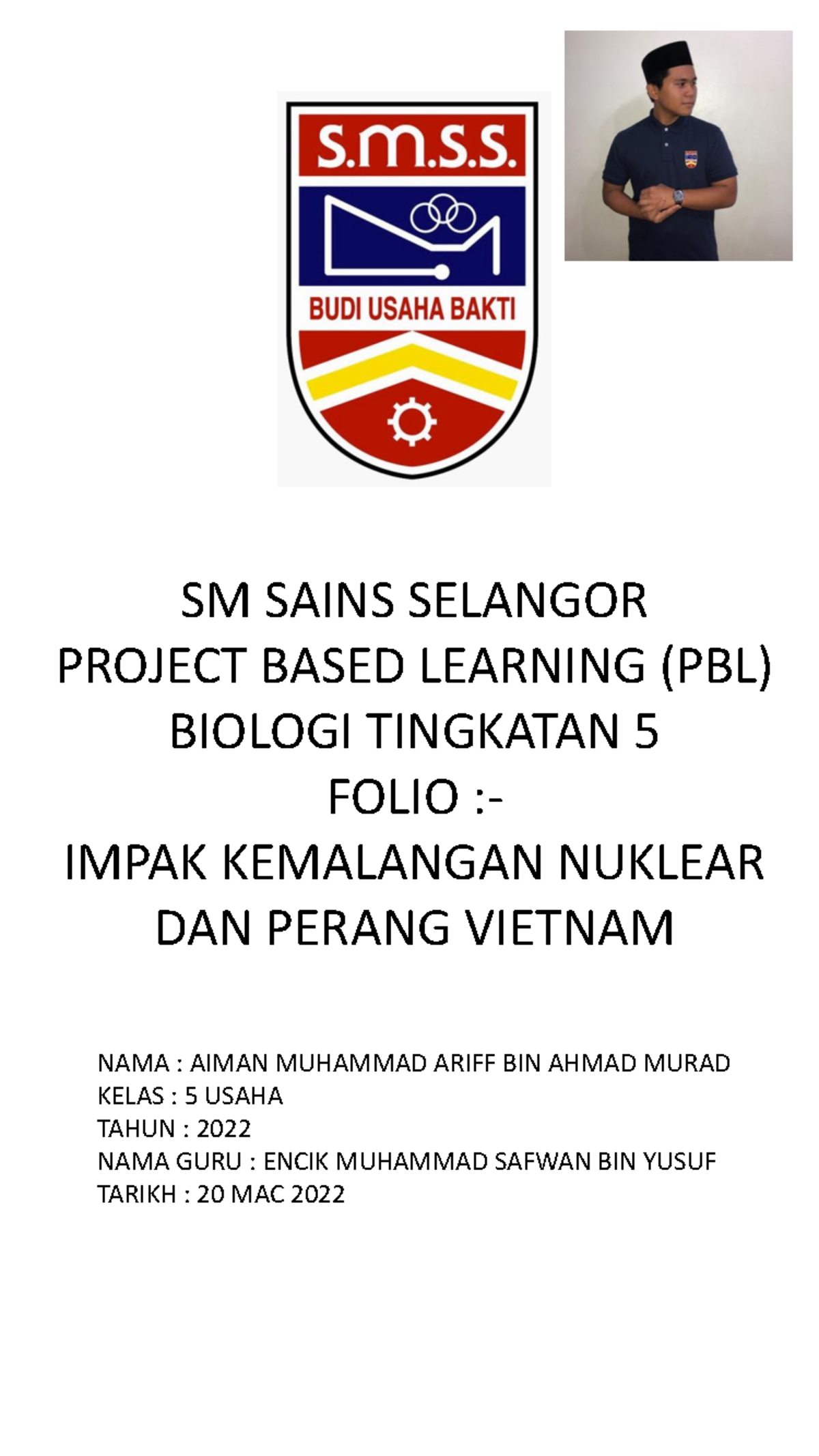 PBL UDA 2 - assignment - SM SAINS SELANGOR PROJECT BASED LEARNING (PBL) BIOLOGI TINGKATAN 5 ...