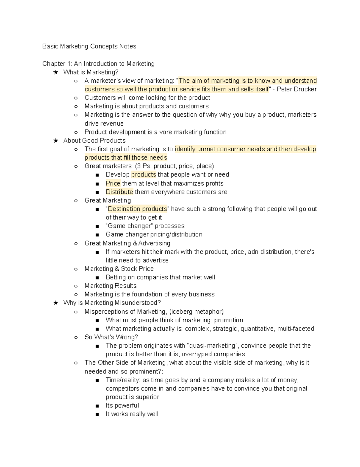 MAR Basic Marketing Concepts Notes - Basic Marketing Concepts Notes ...