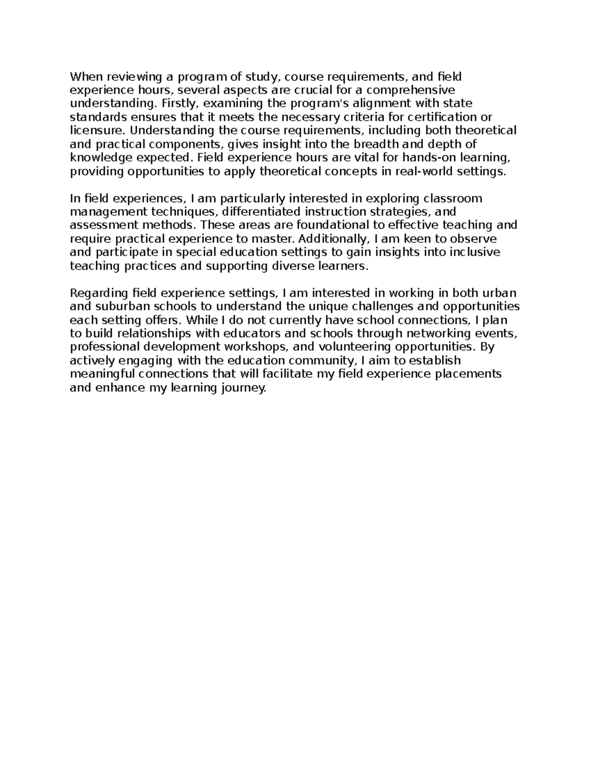 6.2 discussion - Assigned course material - When reviewing a program of ...