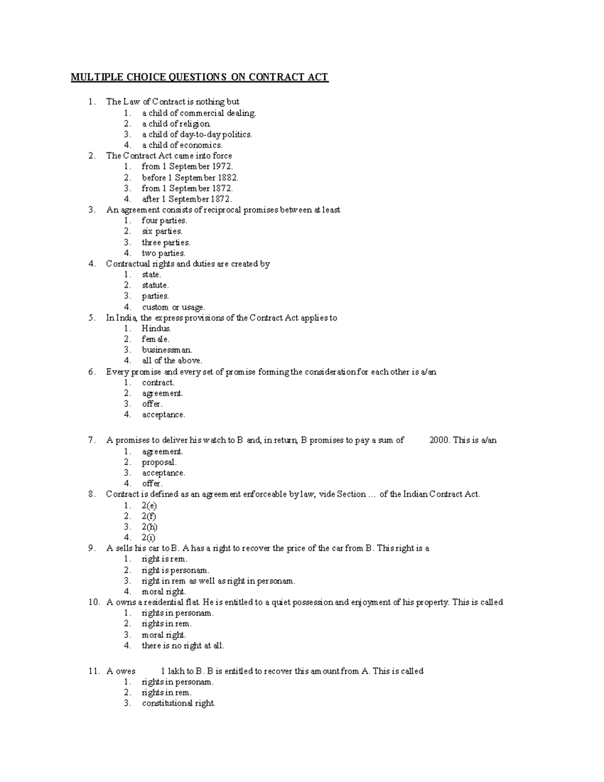 Fin 345 obj-2 - Read the materials - MULTIPLE CHOICE QUESTIONS ON ...