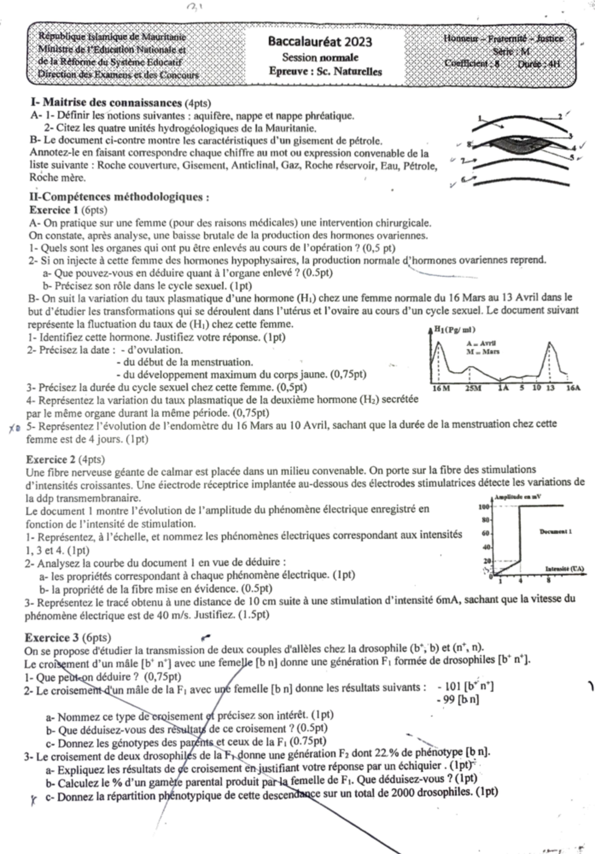 Bac C 2023 SN sn - Biologie - Studocu