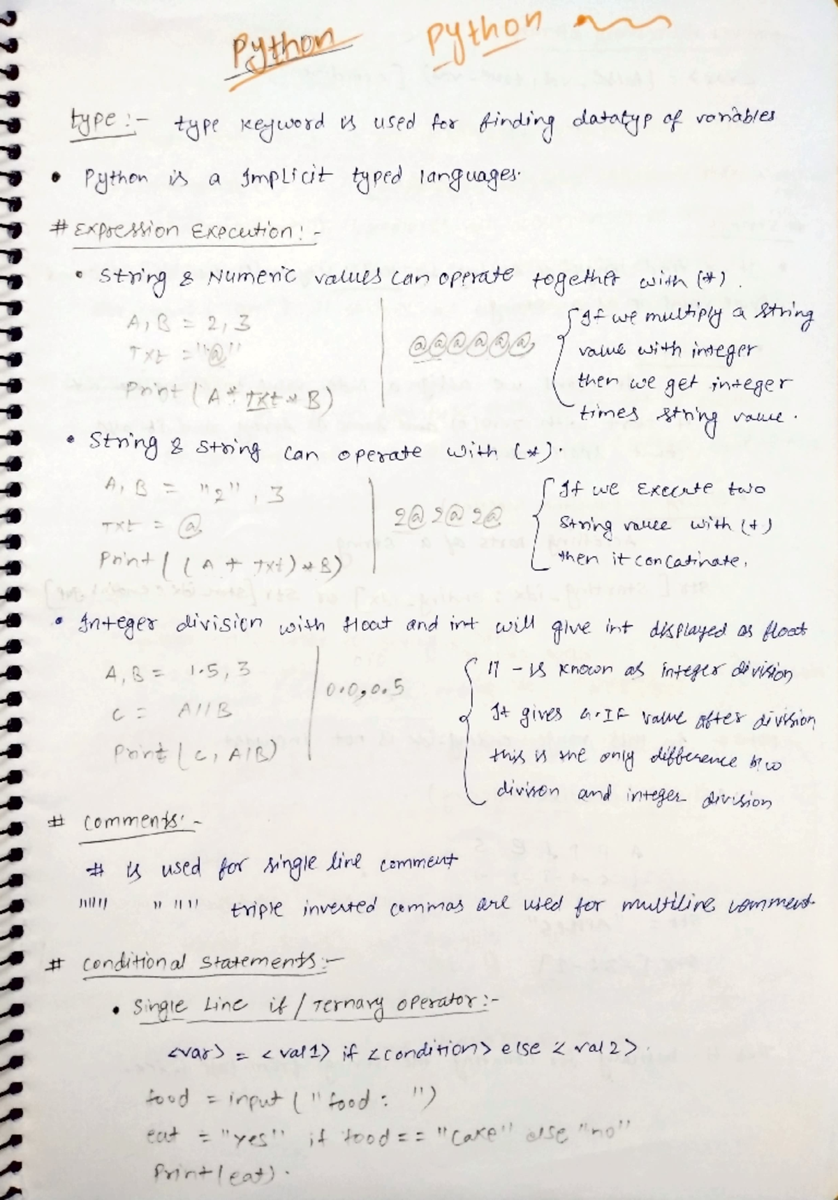 Python unit 1,2,3(half) - python python type keyword is used for ...