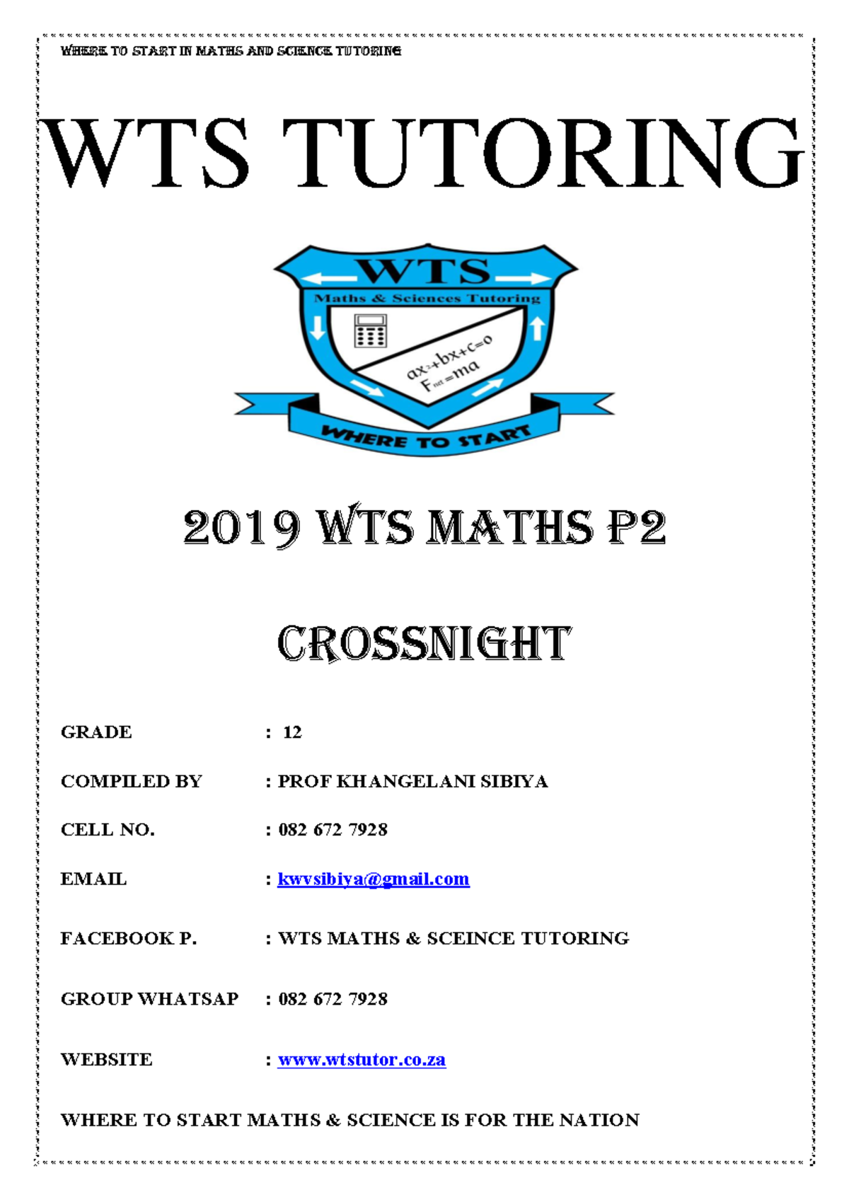 1t Amn Vqmlu BIHK 0Ca9MOc RAjt 83k Ikj B 2 - WHERE TO START IN MATHS ...