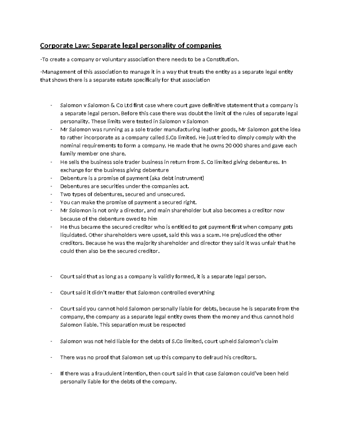 Corporate Law -Management of this association to manage it in a way ...