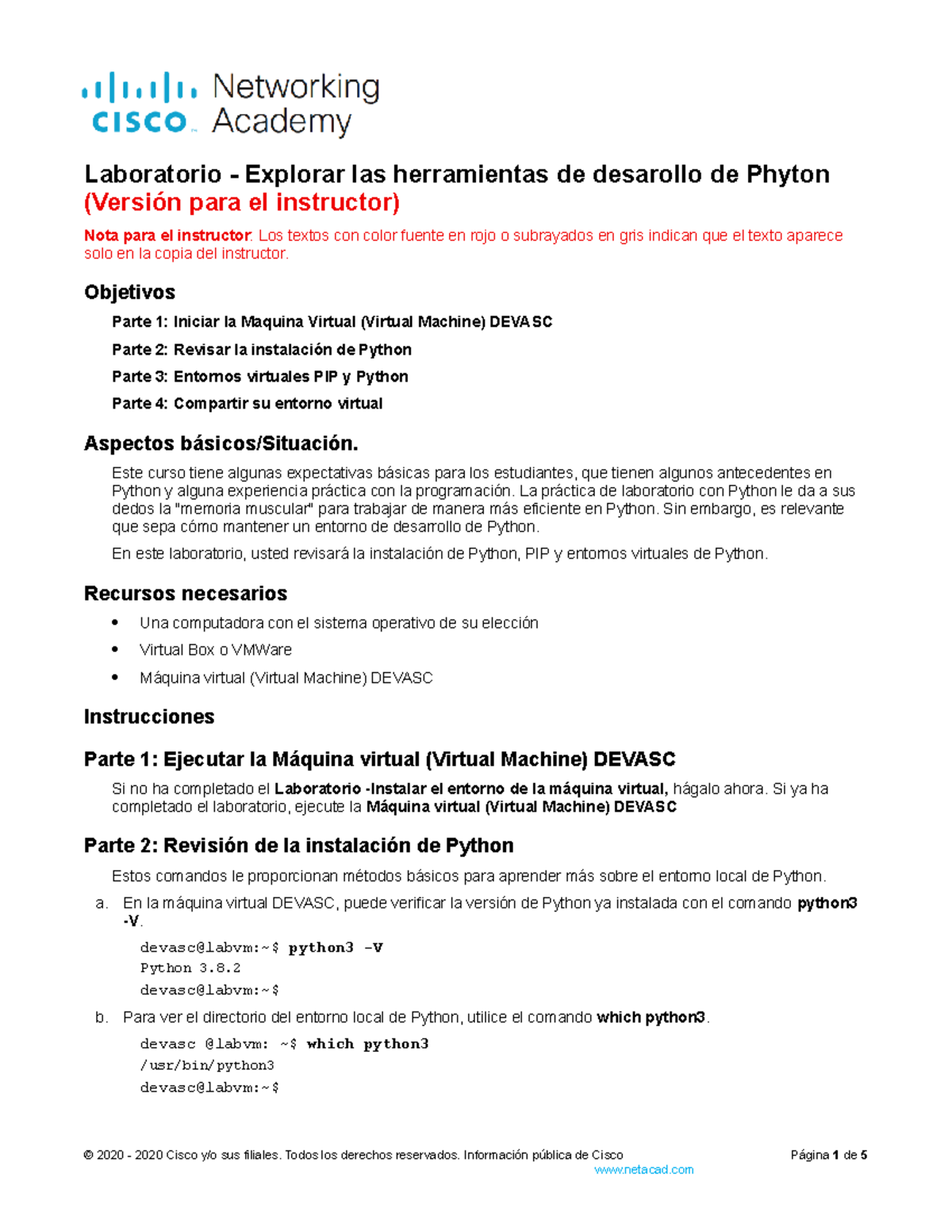 3.1.12 Lab - Explore Python Development Tools - ILM - (Versión para el instructor) Nota para el ...