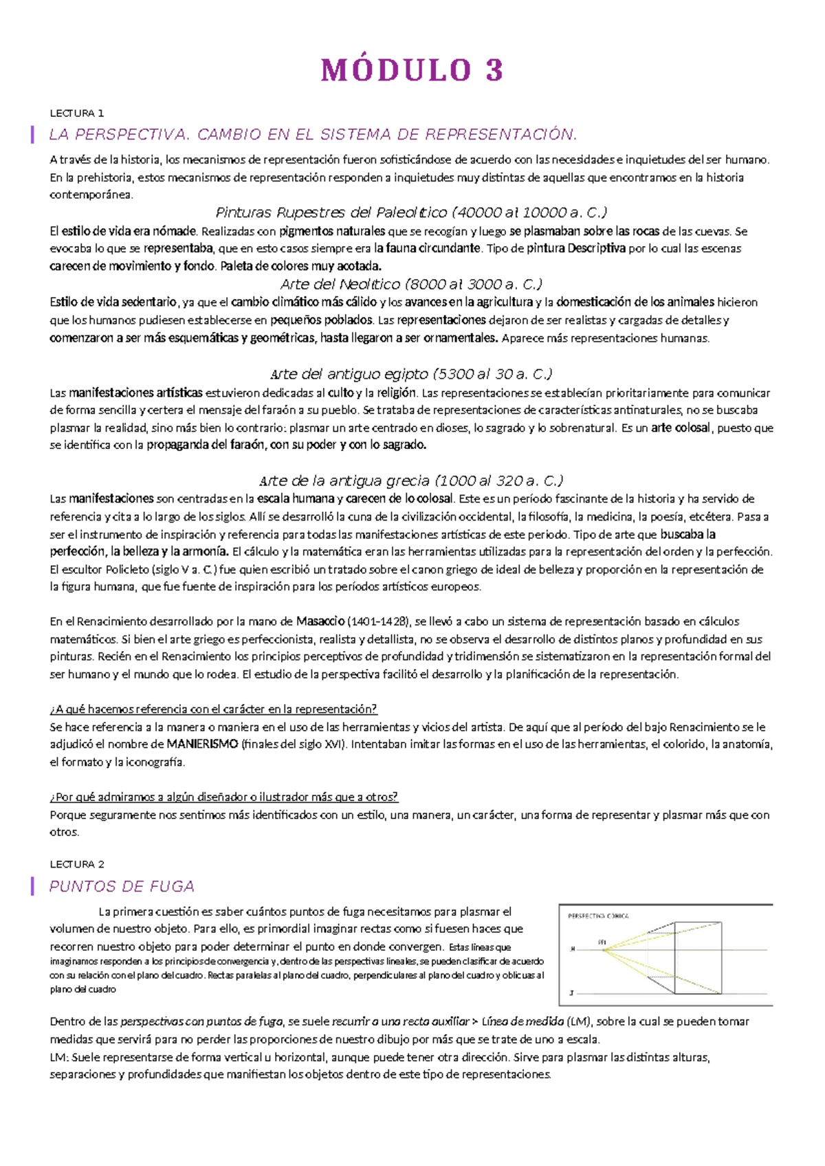 Dibujo-Resumen - Módulo 3 y 4 - MÓDULO 3 LECTURA 1 LA PERSPECTIVA. CAMBIO EN EL SISTEMA DE - Studocu