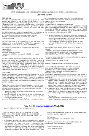 AFAR Final Preboard 2018 - CPARME BATCH 1 Final Pre-board Examination ...