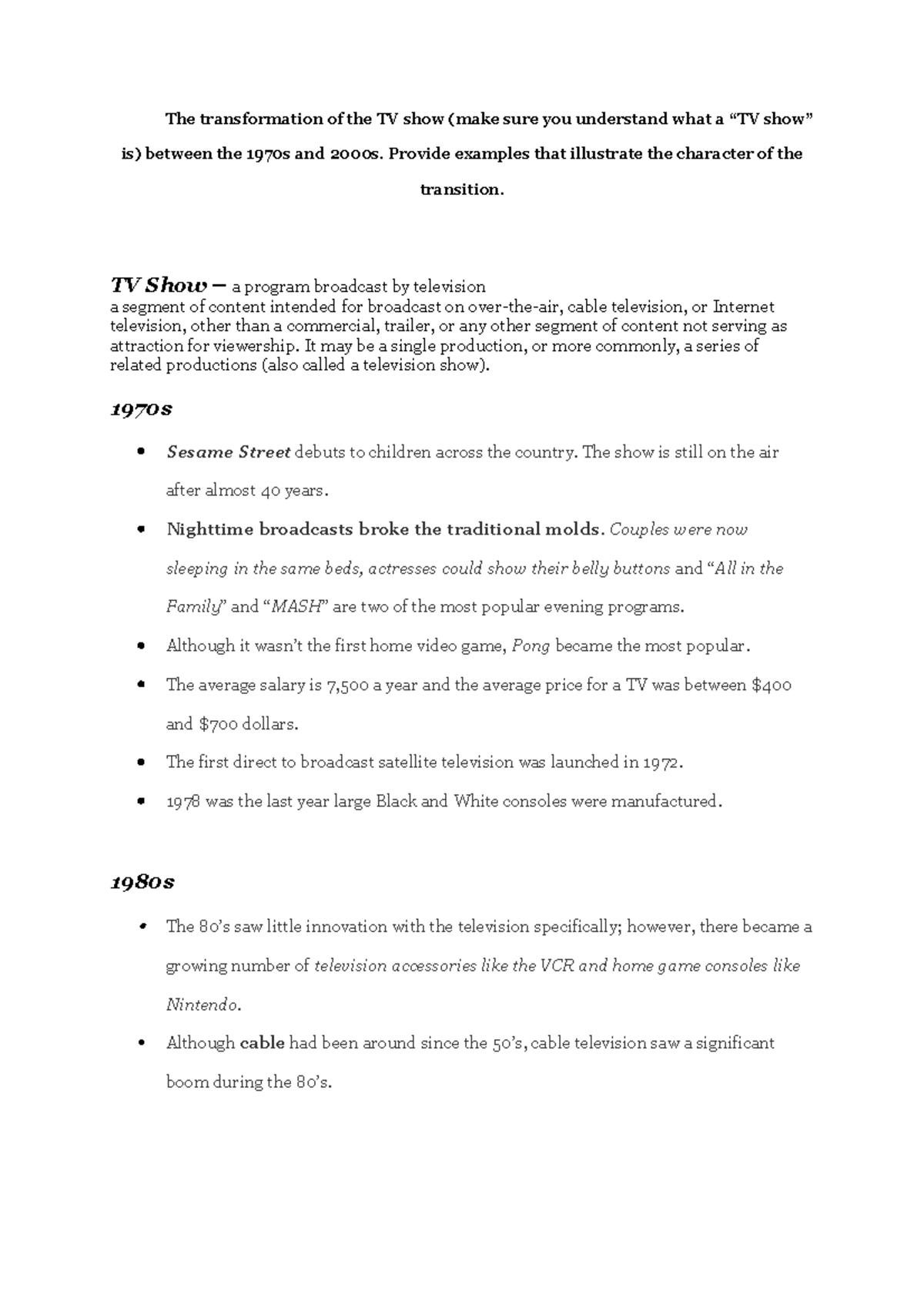 The transformation of the TV show - TV Show a program broadcast ...