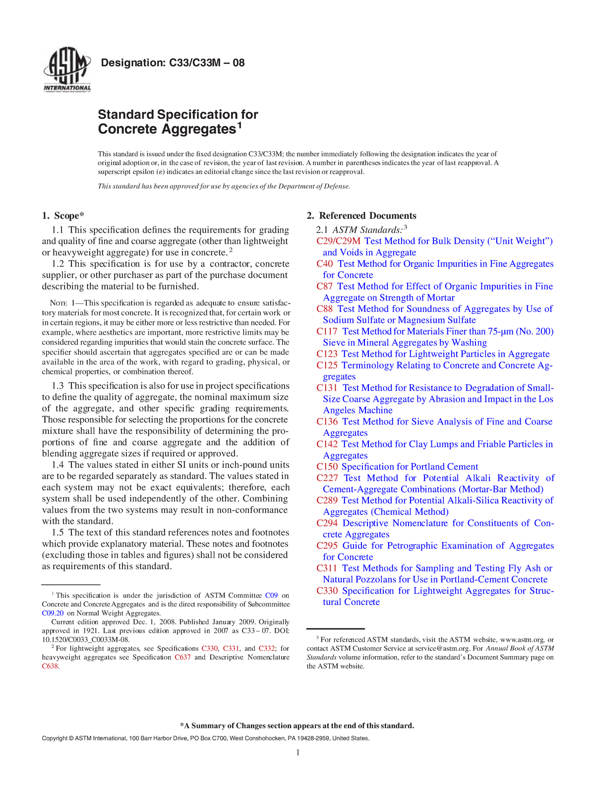 C 33- 08 - ASTM C33 - DesignDesignationation:: C33/C33C33/C33MM ...