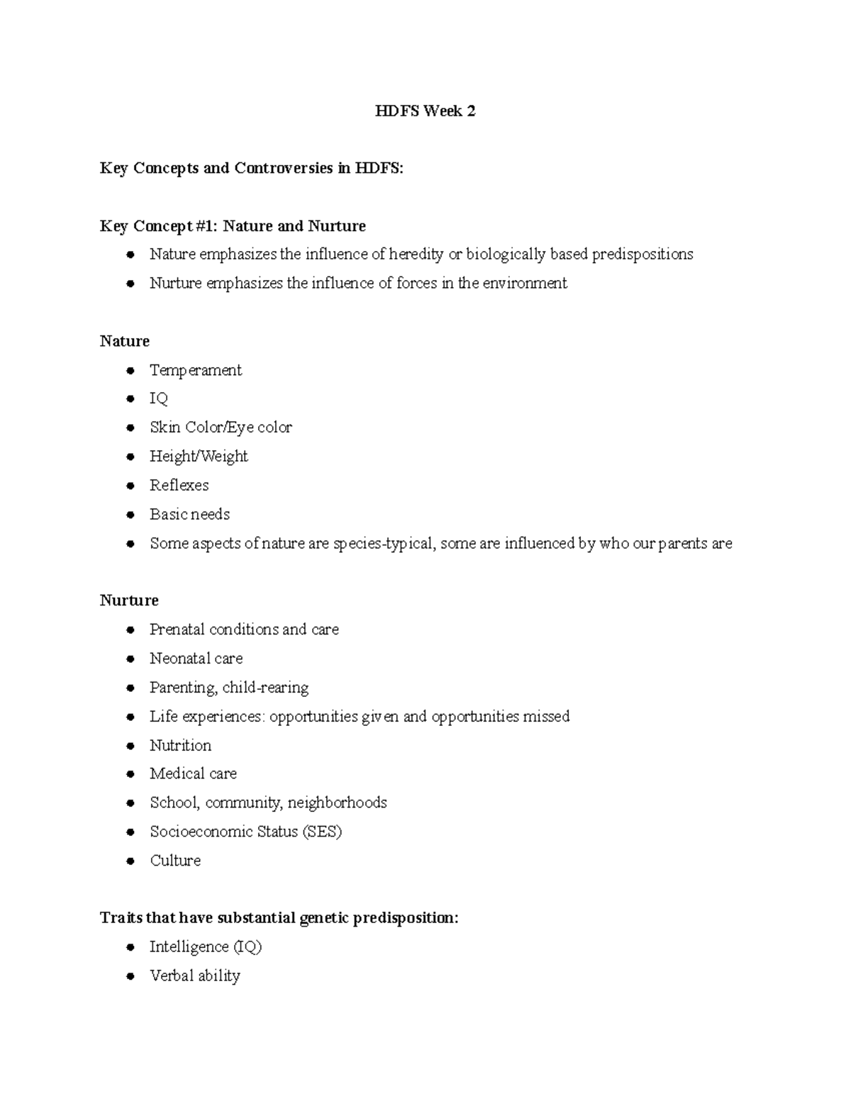 HDFS Week 2 - Professor Countermine - HDFS Week 2 Key Concepts and ...