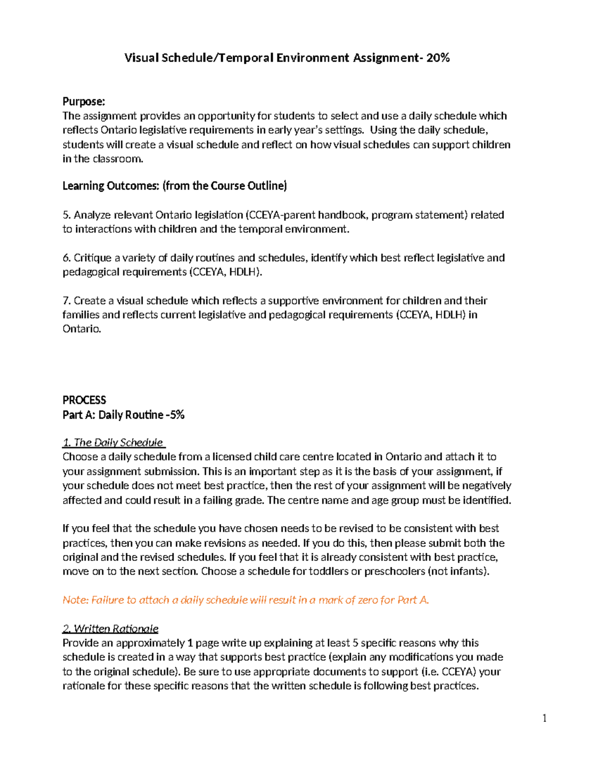 Assignment 2 - Visual Schedule - Temporal Assignment - 2023 - Visual ...