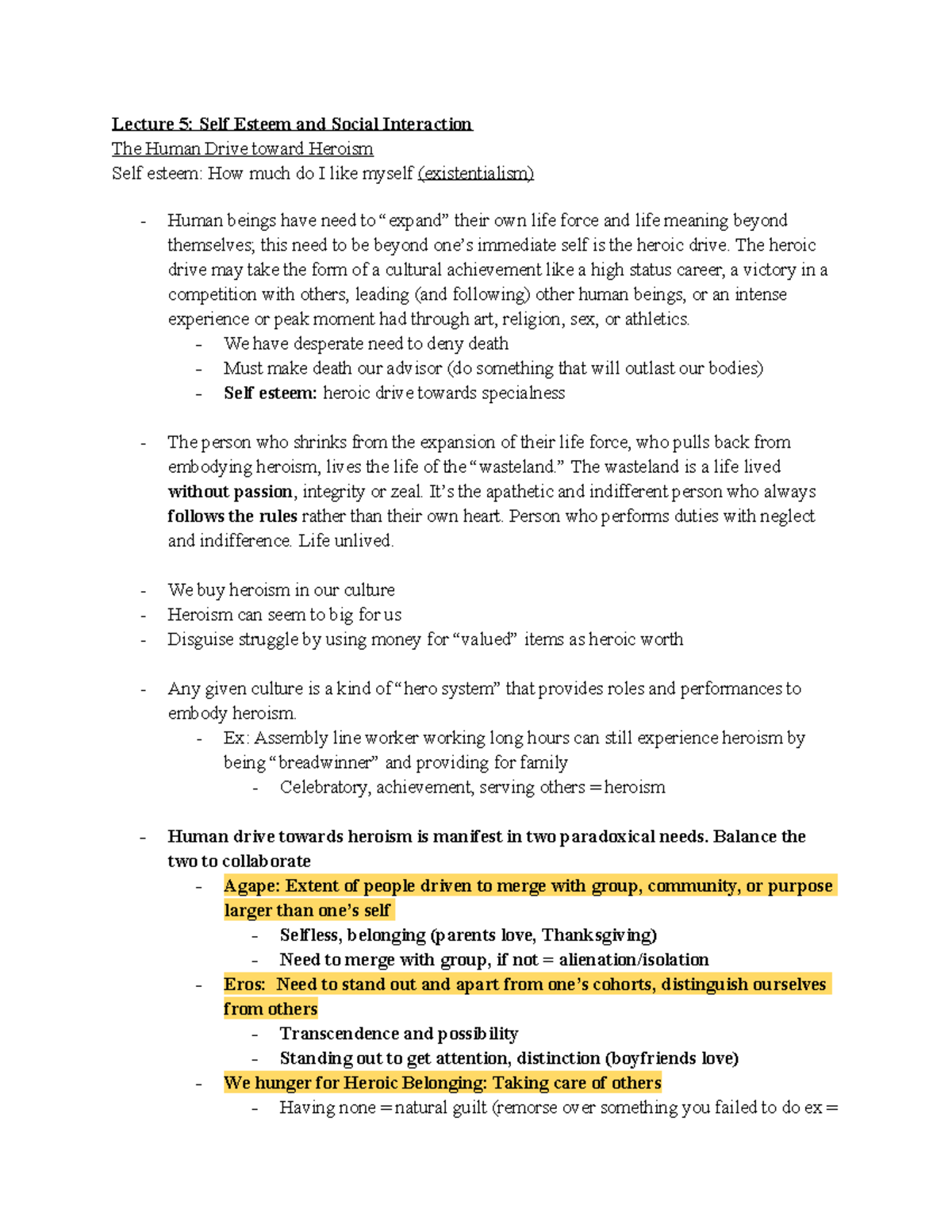 COMM TEST 2 - comm256 mortenson - Lecture 5: Self Esteem and Social ...