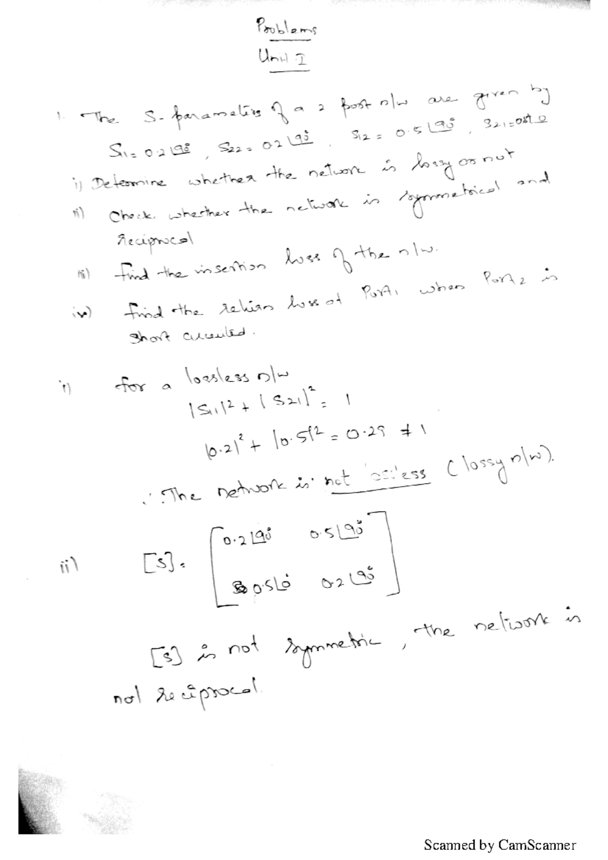 Problems - Lecture noteds for UNit-II - RF and Microwave Engineering ...